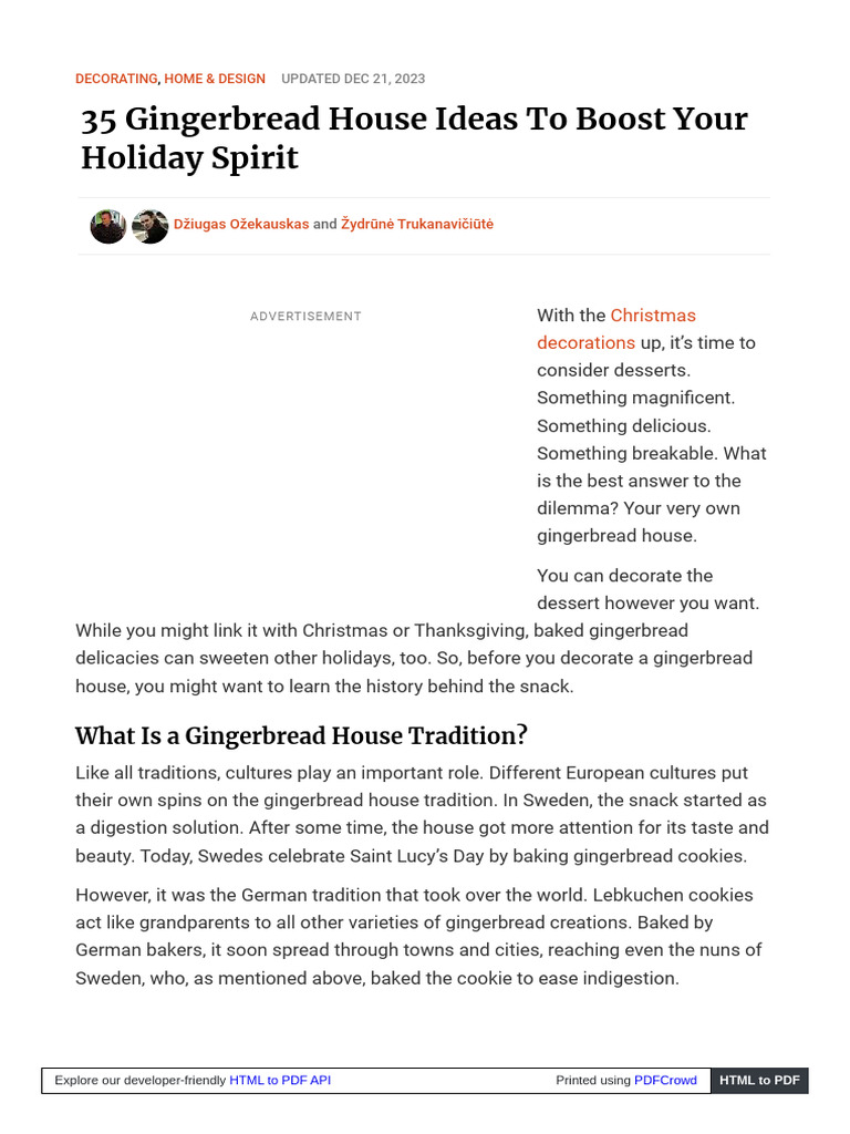 Home Design Decorating Gingerbread House | PDF | Gingerbread