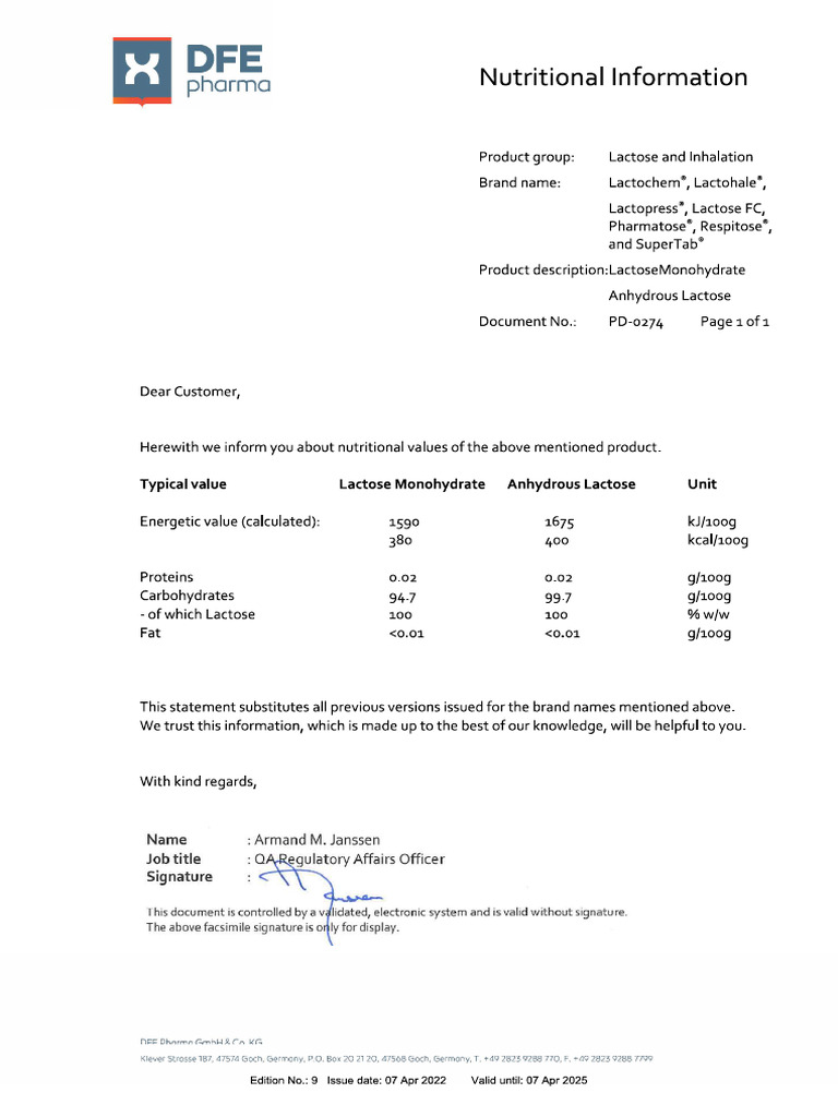 Nutritional Information | PDF