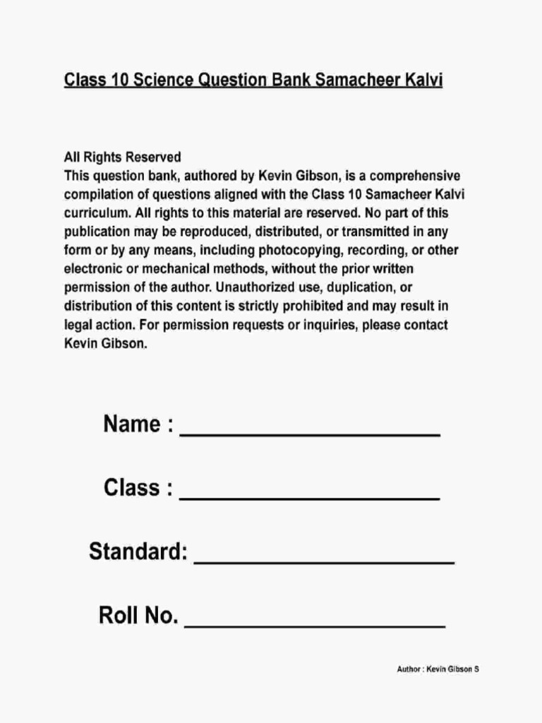 Class 10 Science Question Bank | PDF