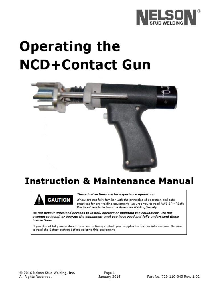 Nelson NCD Contact Gun Manual | PDF | Welding | Construction