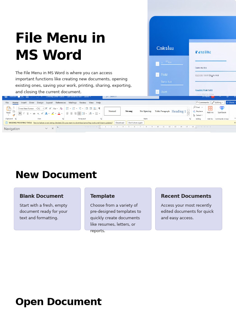 File Menu in MS Word | PDF | Computer File | Microsoft Word