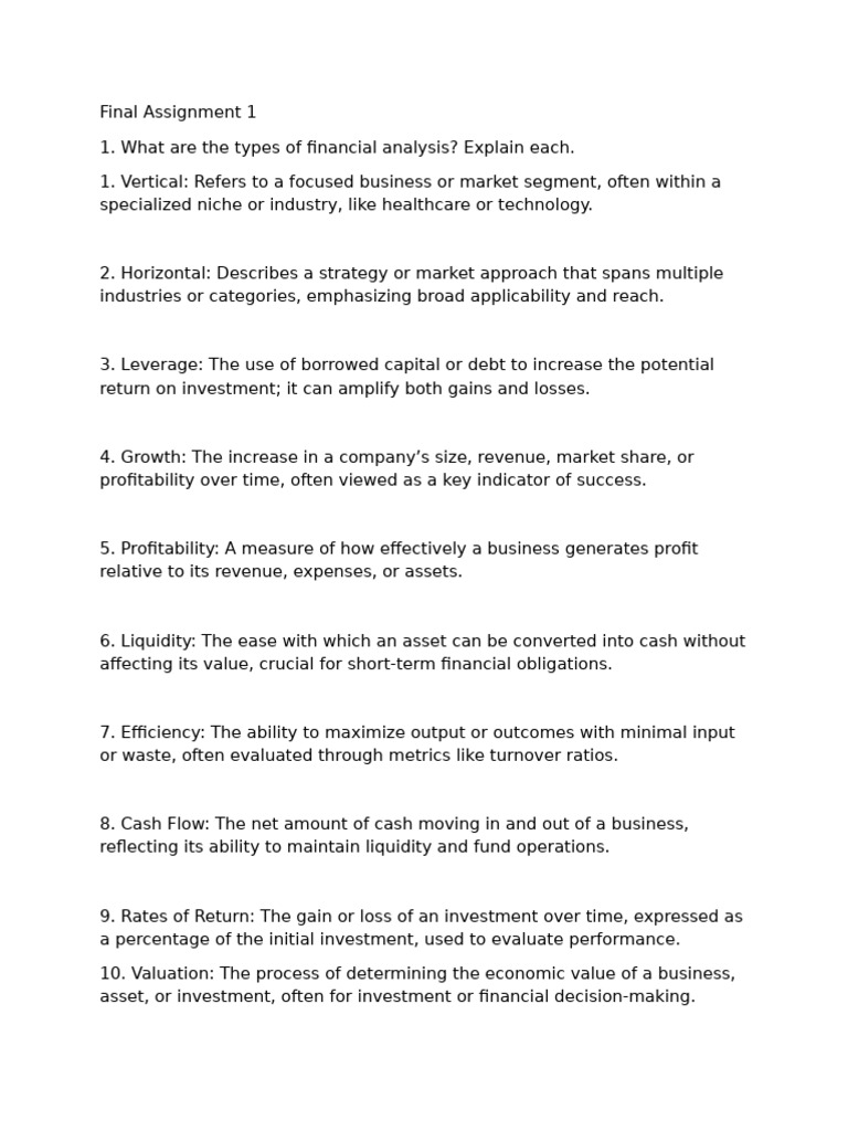 Final Assignment 1 Answered | PDF | Investing | Expense