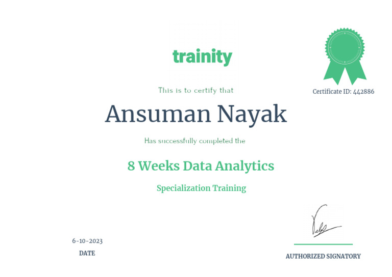 Trainity Certificate | PDF