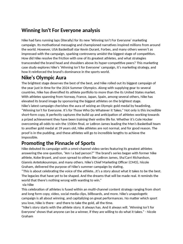 nike winning case | PDF | Nike