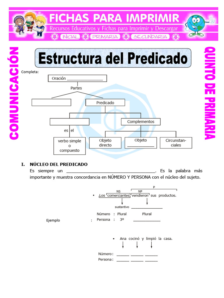 Estructura del Predicado para Quinto | PDF | Objeto (gramática ...