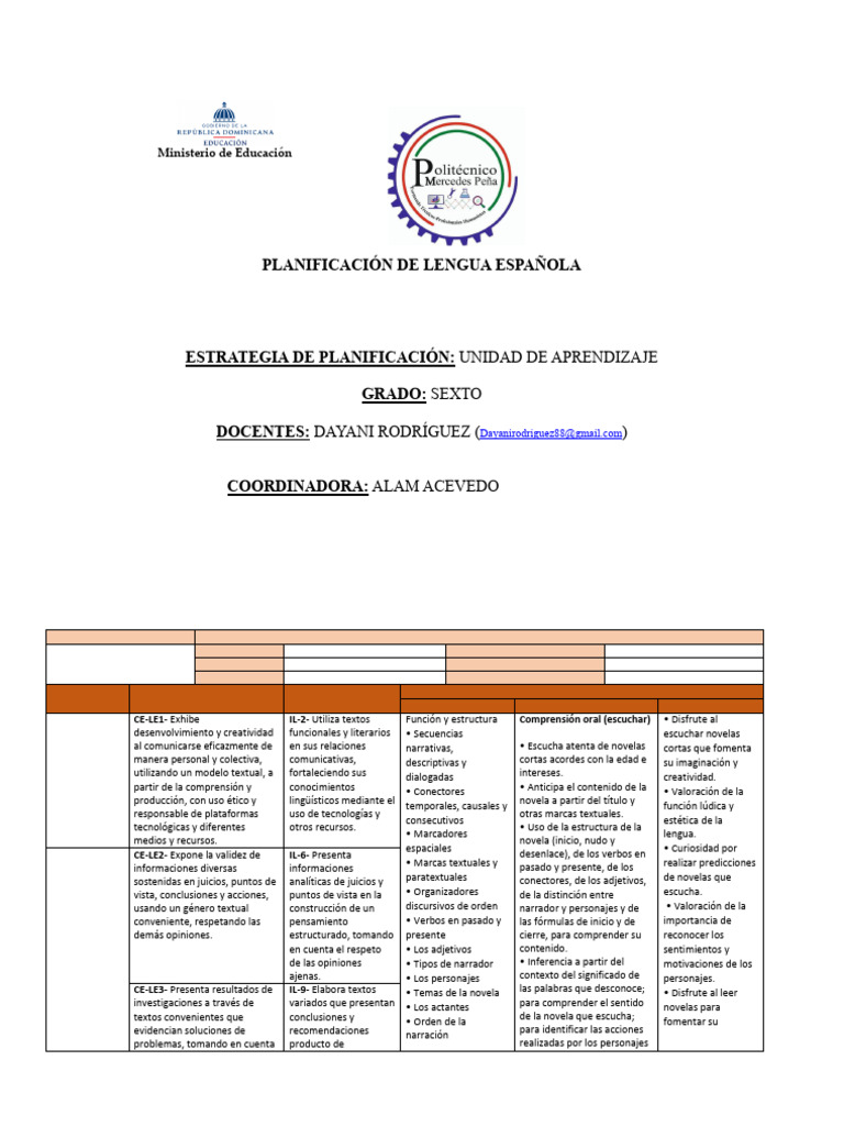 (DAYANI) Unidad II 6to LA NOVELA DAYANI | PDF | Evaluación | Narración