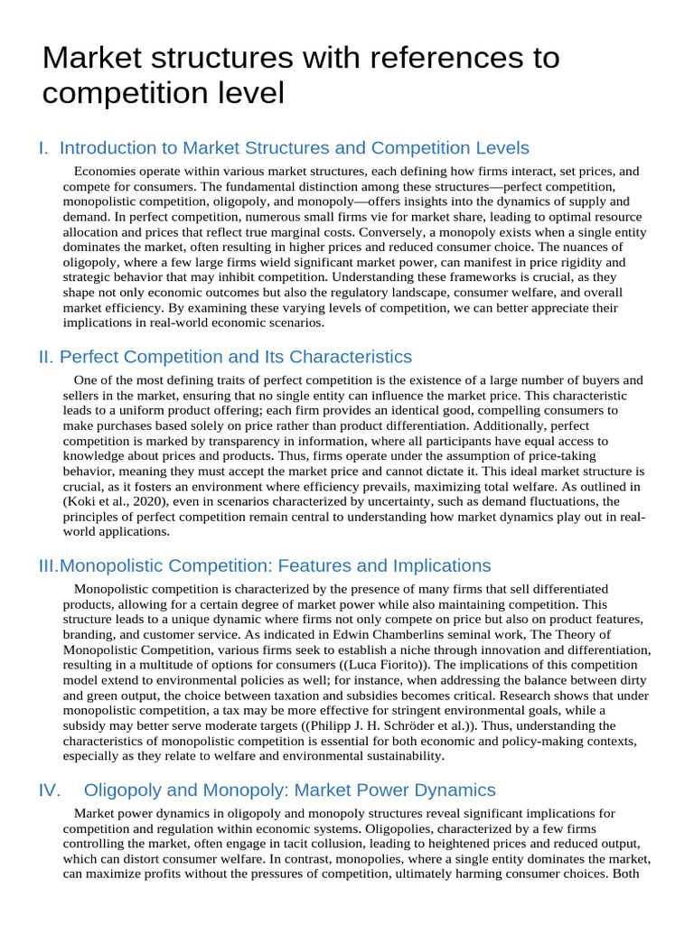 market-structures-with-references-to-competition-level | PDF | Monopoly ...