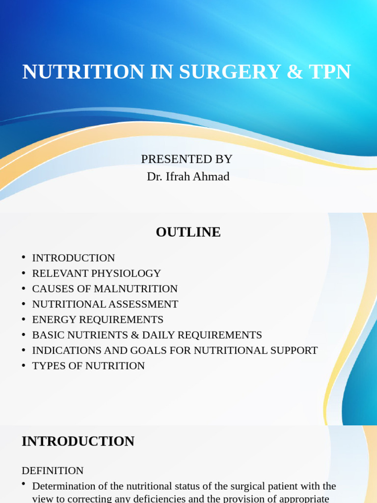 Nutrition in Surgery | PDF | Starvation | Gastrointestinal Tract