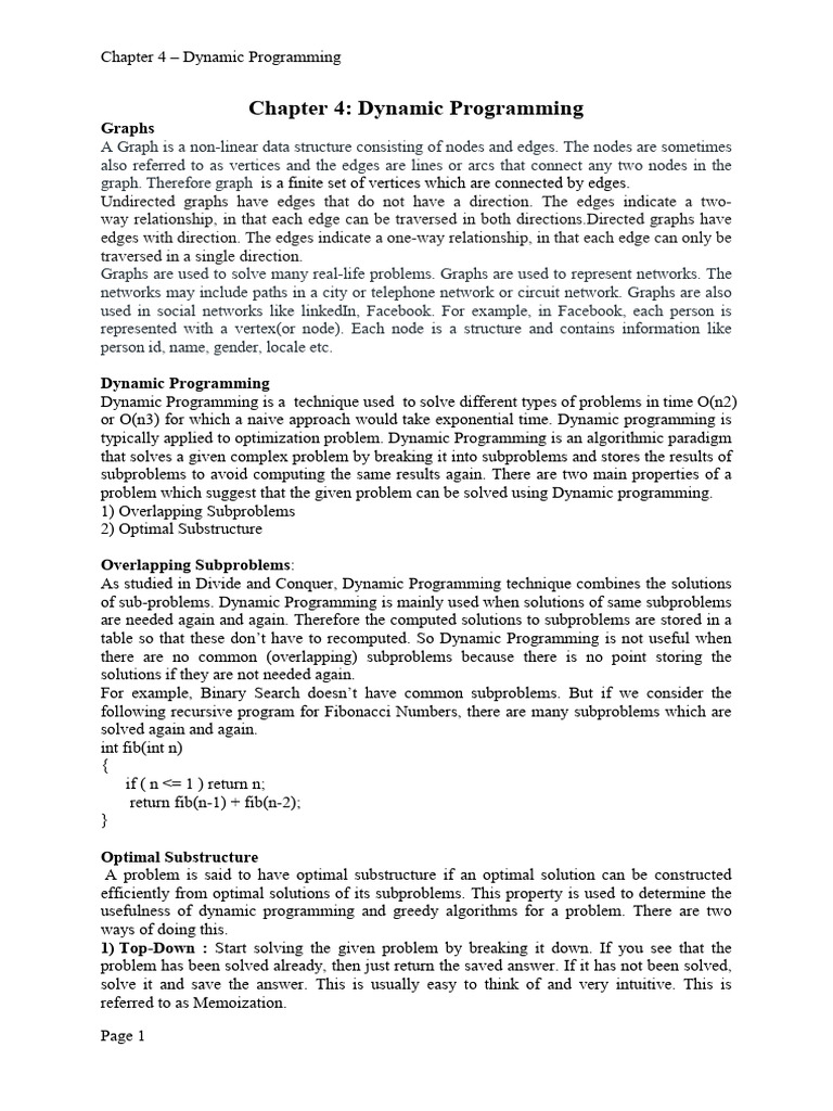 Dynamic Programming | PDF | Dynamic Programming | Applied Mathematics