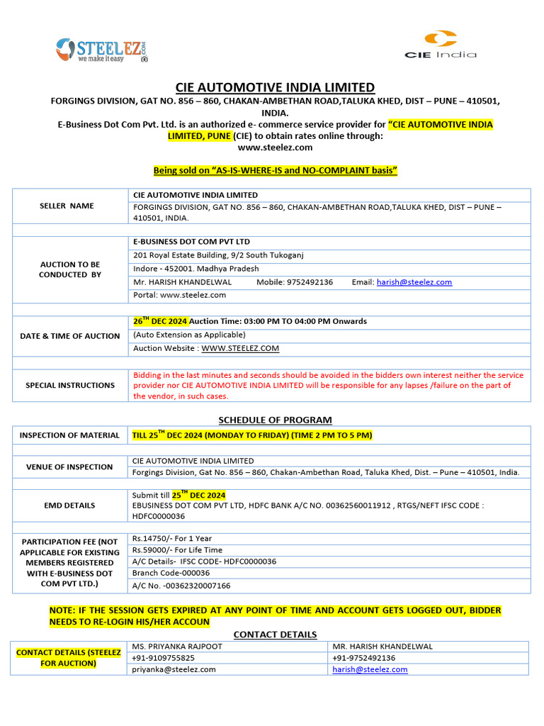 CIE_PUNE_EAUC_26_DEC_24 | PDF | Auction