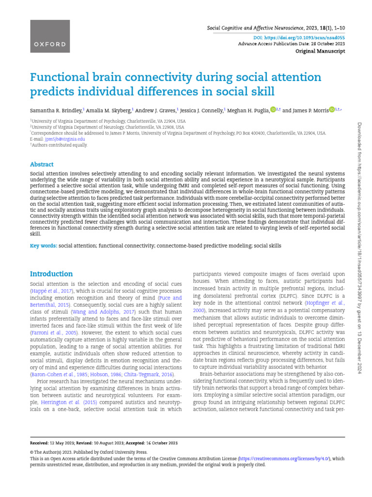nsad055 | PDF | Attention | Dorsolateral Prefrontal Cortex
