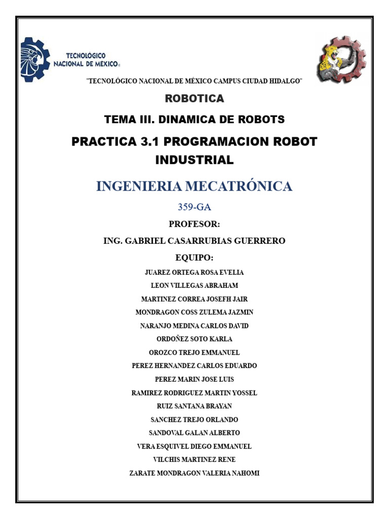 Robotica - Practica 3.1 - Programacion Robot Industrial | PDF | Robot | Robótica