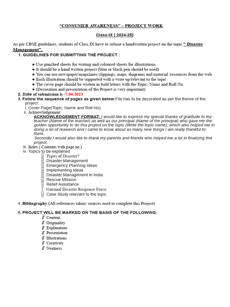 1714196904843.Project -IX Disaster Management Project 2024-25.docx | PDF