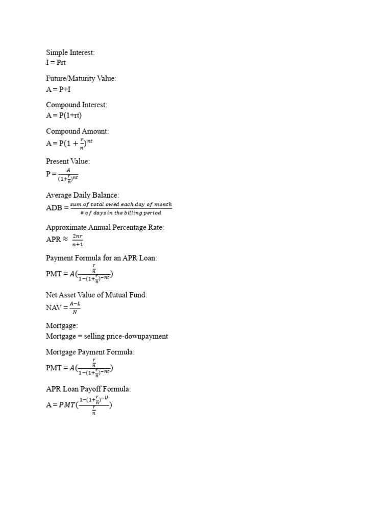 MMW cheatsheet | PDF