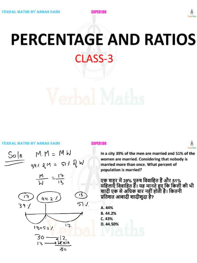 045.percentage & Ratios Class-3 QA by @LokiTheRobot | PDF