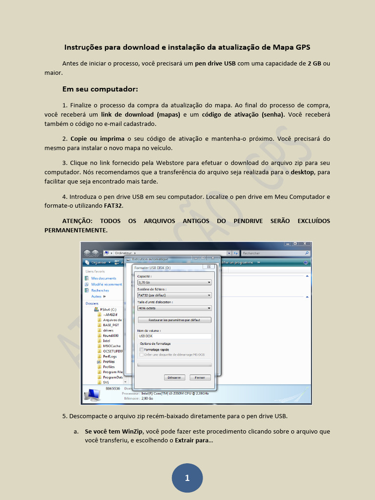 Instructions_up_maps | PDF | USB | Pen-drive
