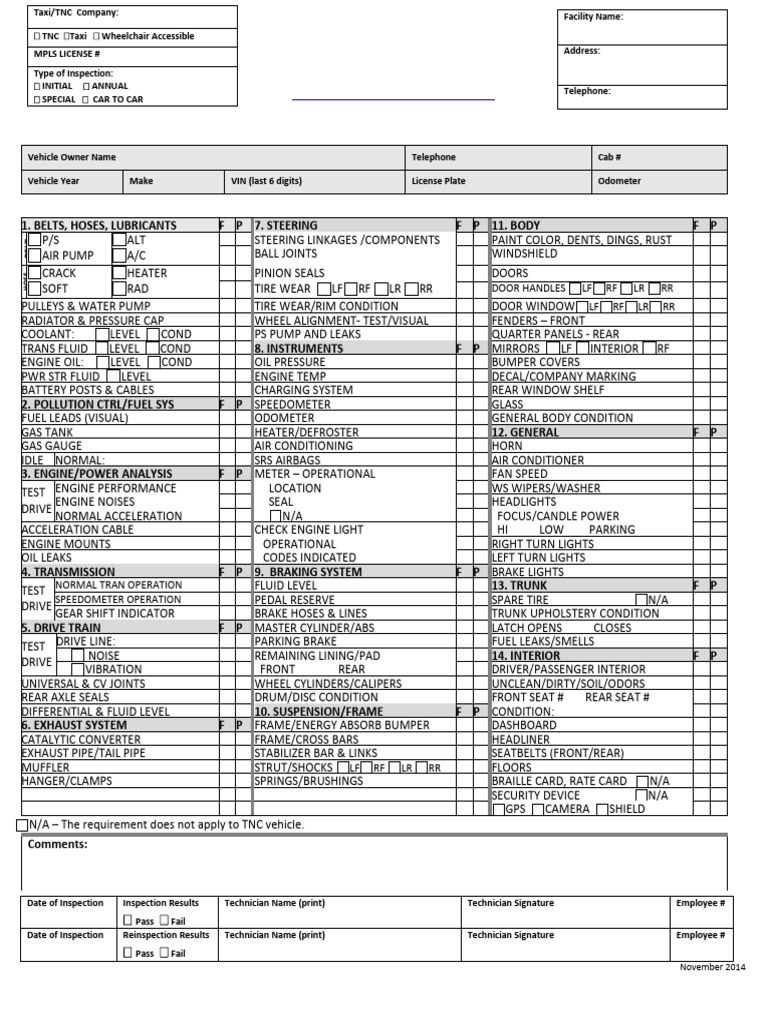 MSP Inspection Form | PDF | Brake | Land Vehicles