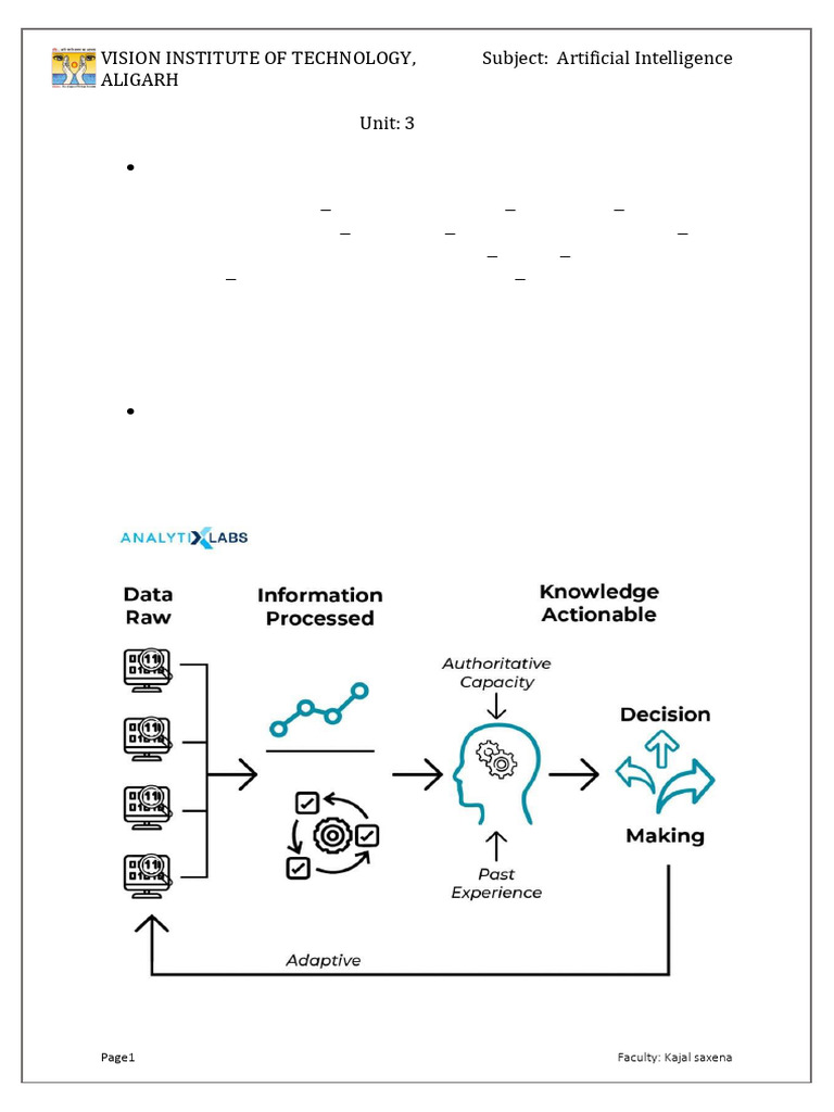 artificial intelligent unit 3 | PDF | Knowledge Representation And Reasoning | First Order Logic