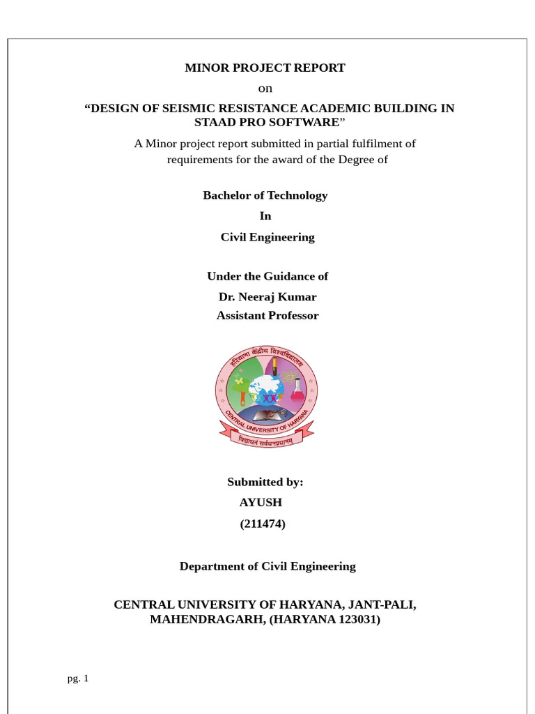 Ayush Minor Project Report | PDF | Foundation (Engineering) | Structural Load