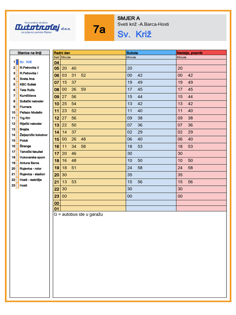 Vozni Red - 7a - 2563 - A | PDF