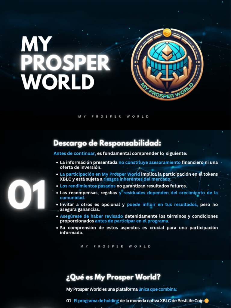 Presentación Español - My Prosper World | PDF | Pago de regalías | Economias