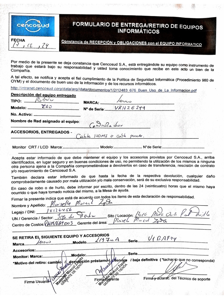 Entrega de Activo H016 | PDF