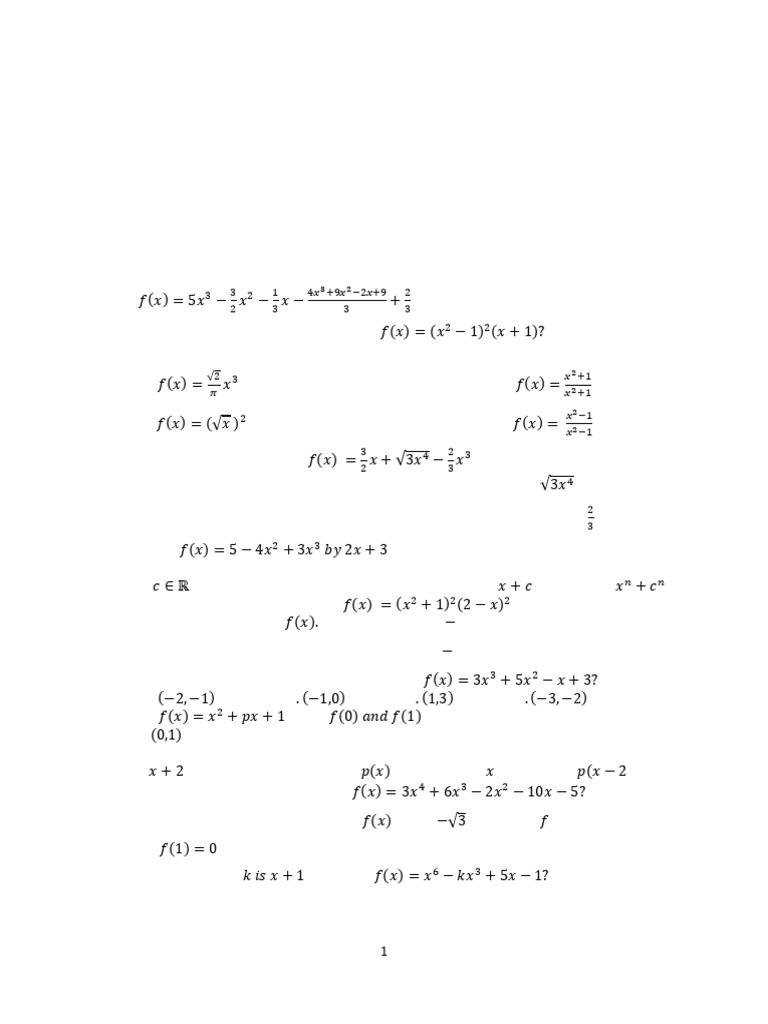 G-10 ASSIGNMENT 1. | PDF | Polynomial | Mathematics