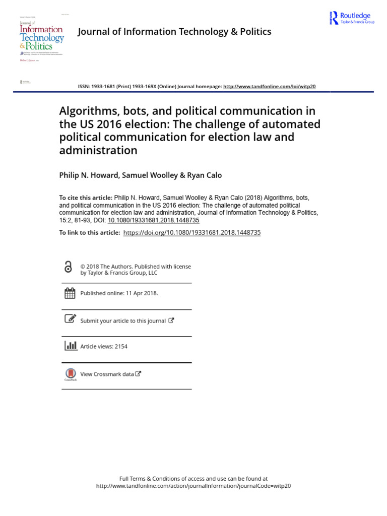 bots usa 2016 | PDF | Internet Bot | Social Media