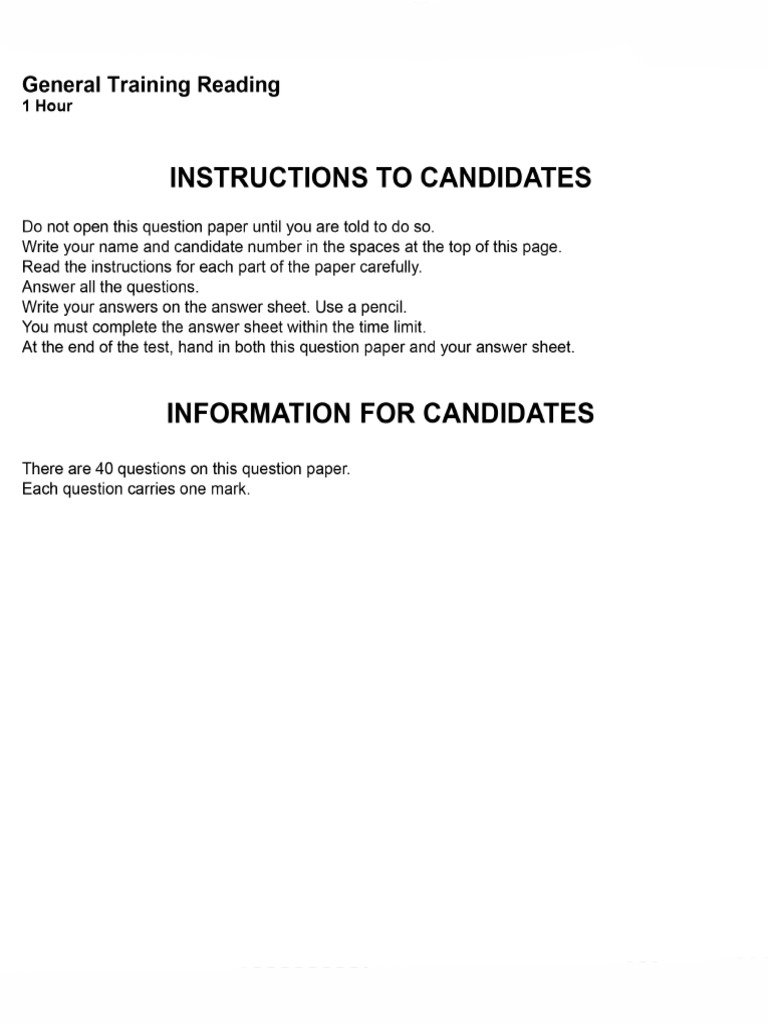 General Training Reading With Answers | PDF