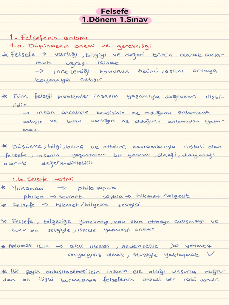 Felsefe Not | PDF