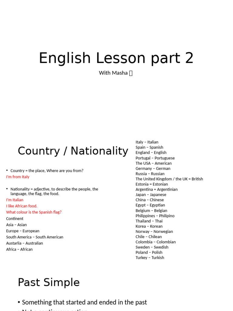 English Part 2 | PDF | English Language | Spanish Language
