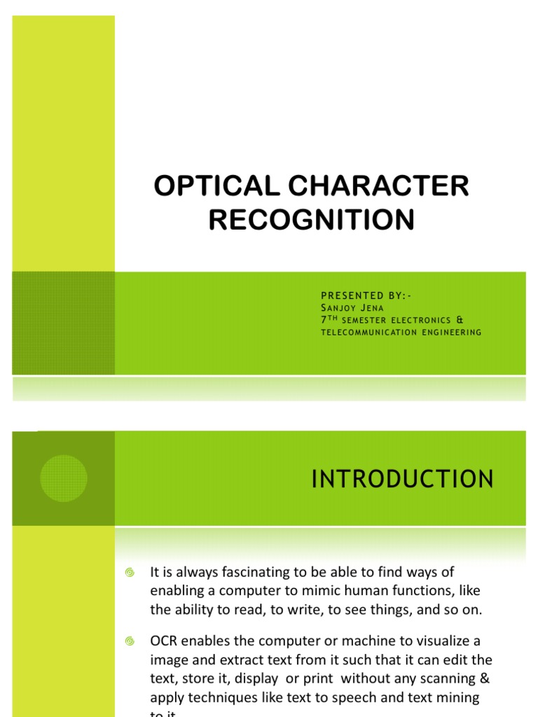 Optical Character Recognition | PDF | Optical Character Recognition ...