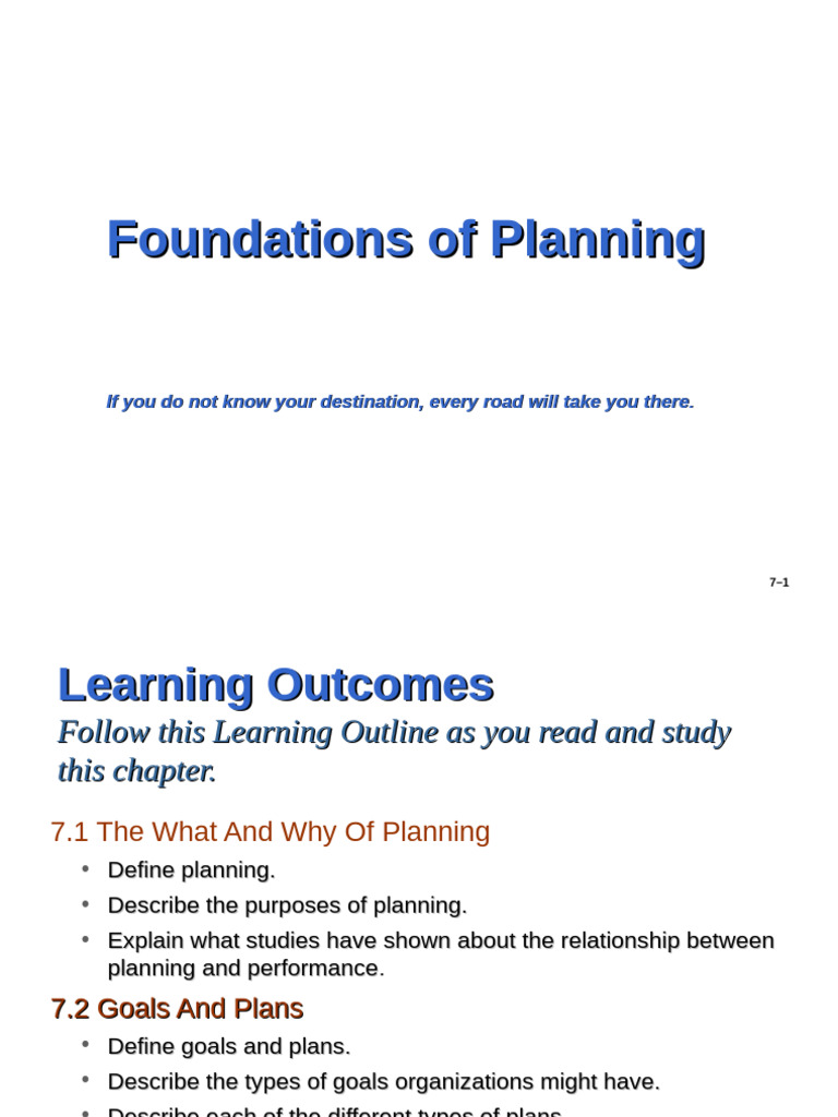 Chapter 2 Planning | PDF | Goal | Goal Setting