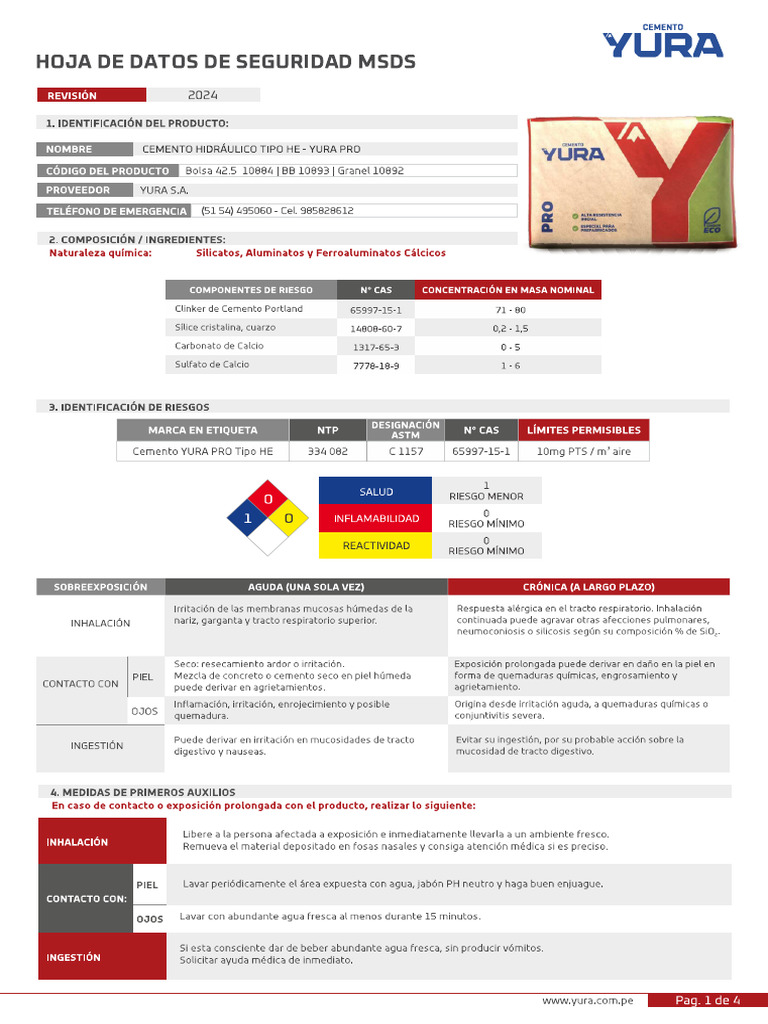 Yura Ficha Msds Pro | PDF