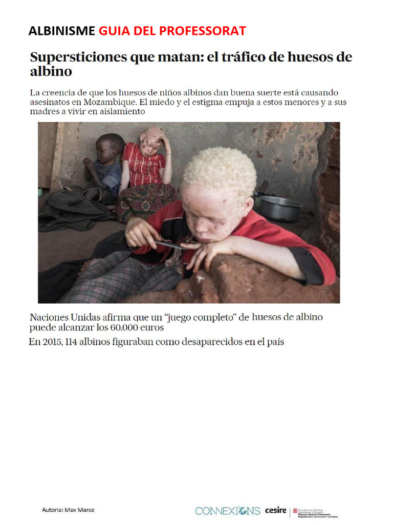 Albinisme GUIA PROFESSORAT | PDF