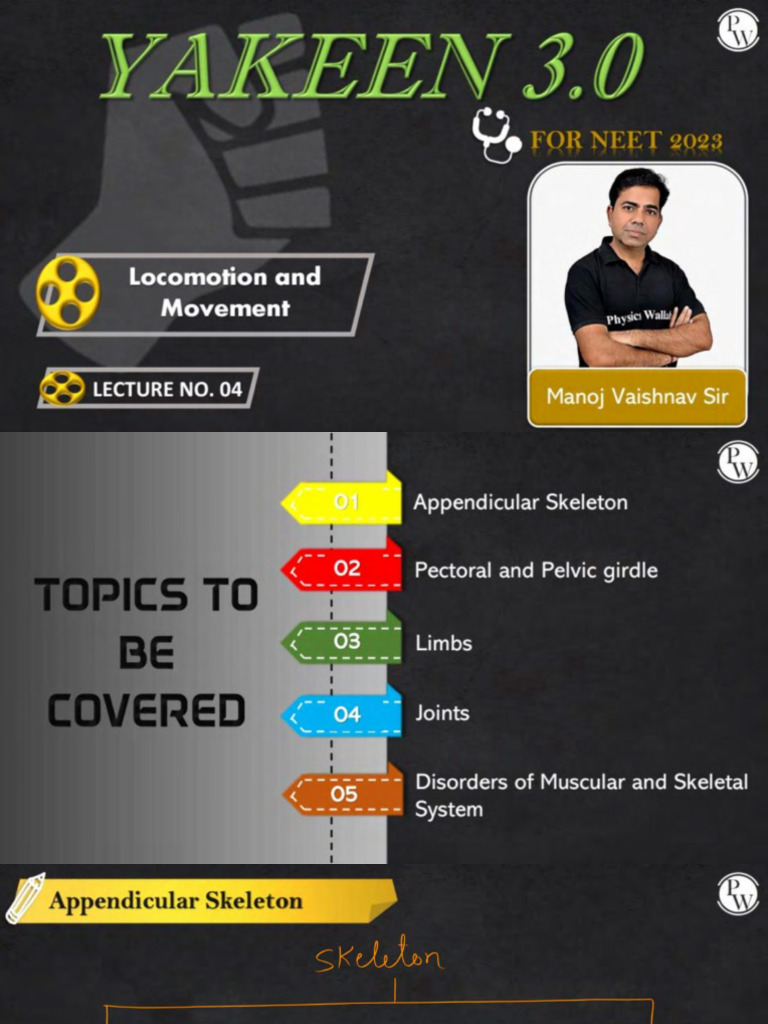 Locomotion and Movement 04 _ Class Notes __ Yakeen 3.0 2023 | PDF Locomotion and Movement 04 _ Class Notes __ Yakeen 3.0 2023 | PDF