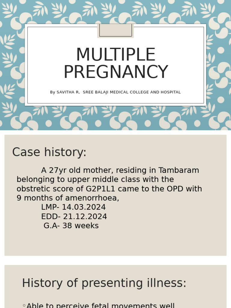 Savitha R (Multiple Pregnancy) | PDF | Pregnancy | Fetus