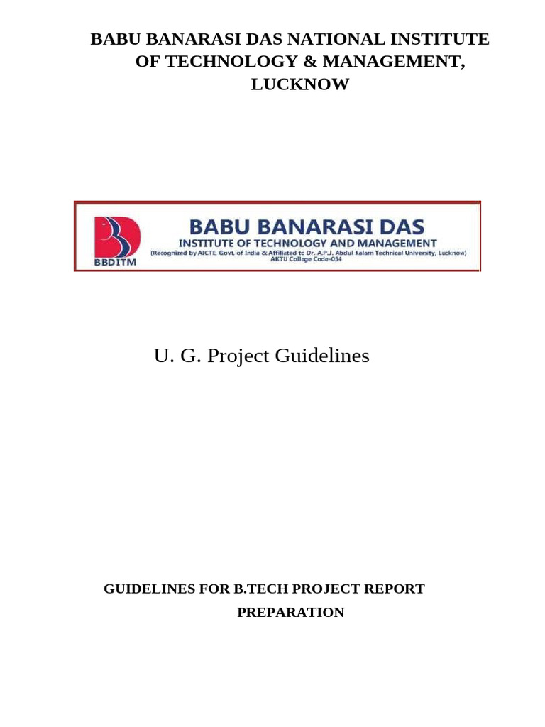 B.Tech Project Report Guidelines | PDF | Paragraph | Paper