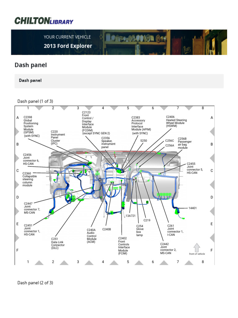 2013 Ford Explorer Dash Panel Components | PDF | Airbag | Car