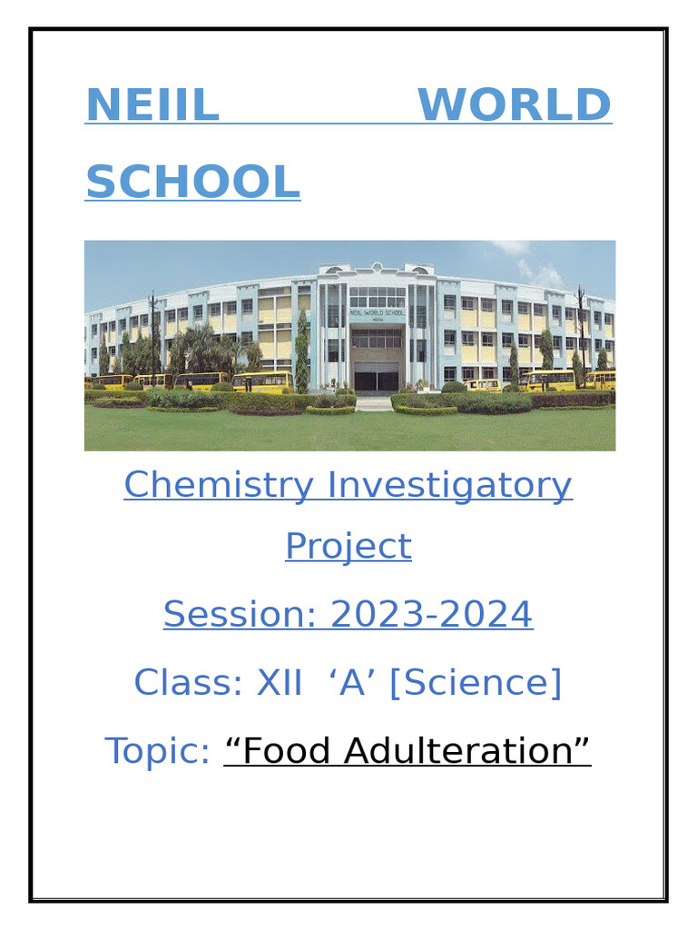 Chemistry Cover Page | PDF