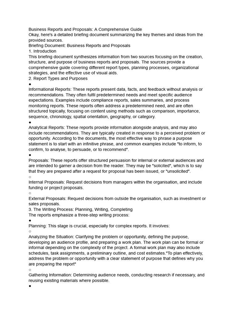 Business Reports and Proposals - A Comprehensive Guide | PDF ...