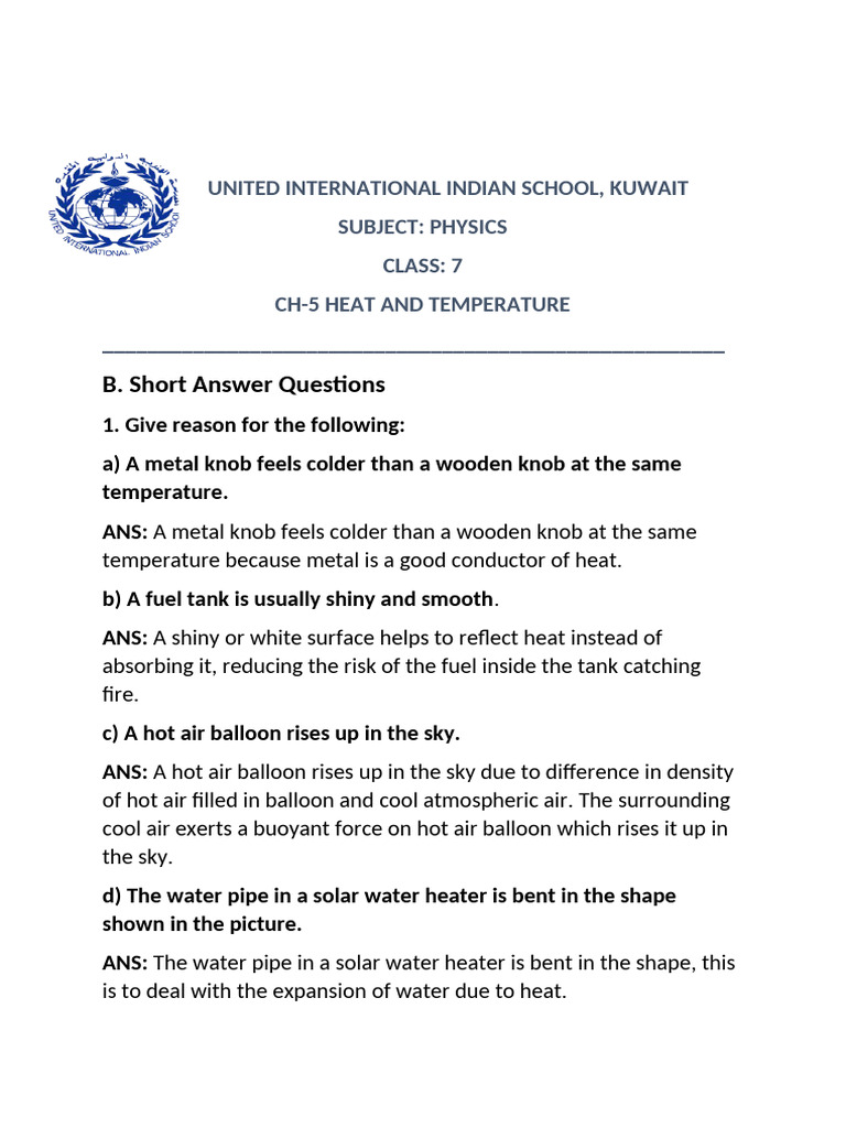 Heat and Temperature Notes | PDF | Heat Transfer | Heat