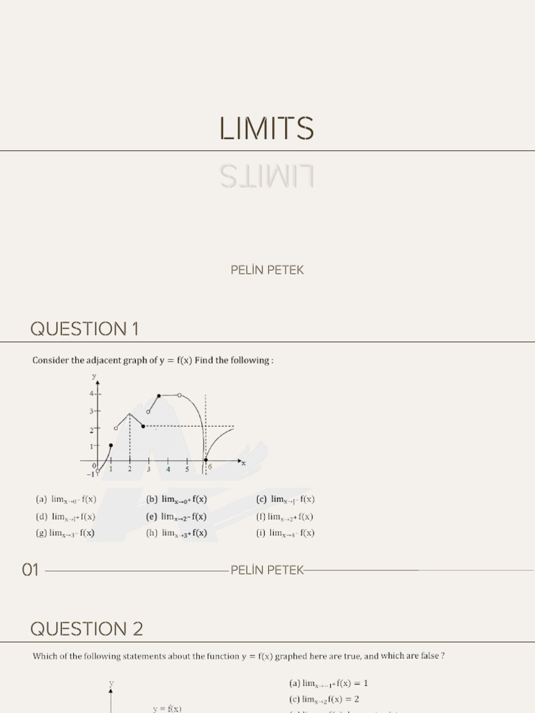 Limits Questions | PDF