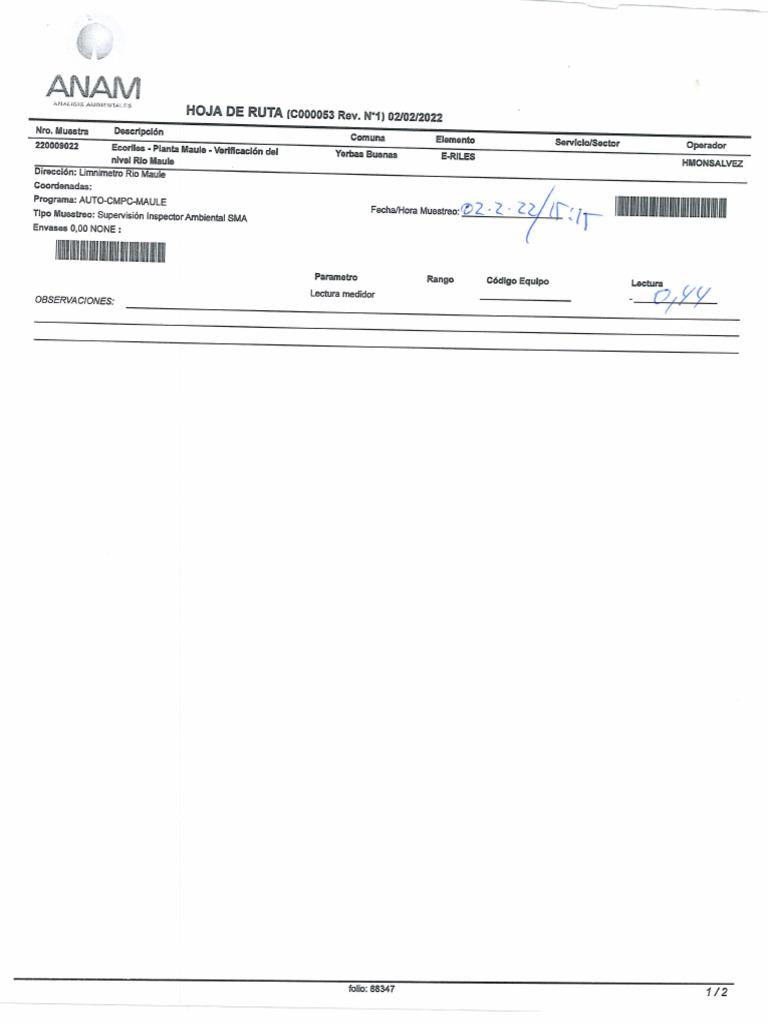 Hojas de Ruta 03-02 | PDF