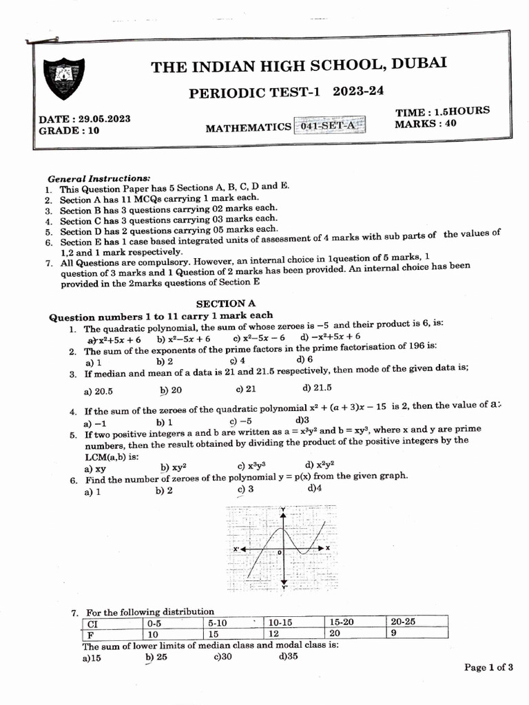 G10 ut1 IHS math 23-24 | PDF | Discrete Mathematics | Mathematical ...