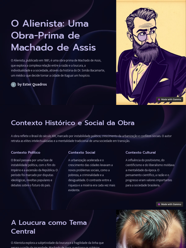 O Alienista Uma Obra Prima de Machado de Assis | PDF | Sociologia ...