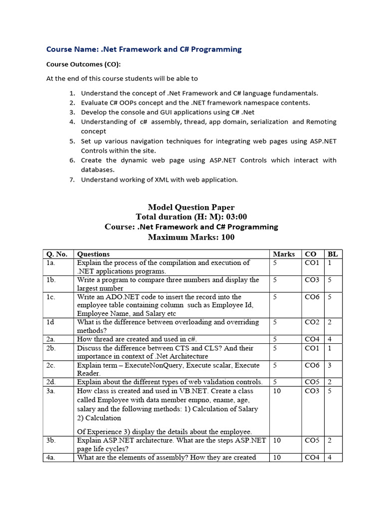Net Framework and C Programming | PDF | C Sharp (Programming Language) | Xml