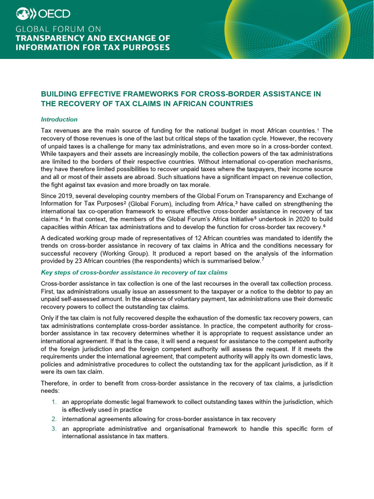 Cross-Border Tax Recovery in Africa | PDF | Taxes | Economies