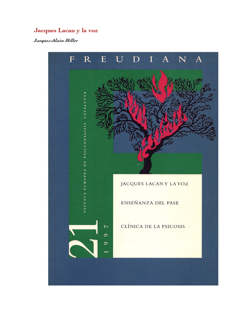 Lacan y la voz en psicoanálisis | PDF | Jacques Lacan | Psicoanálisis