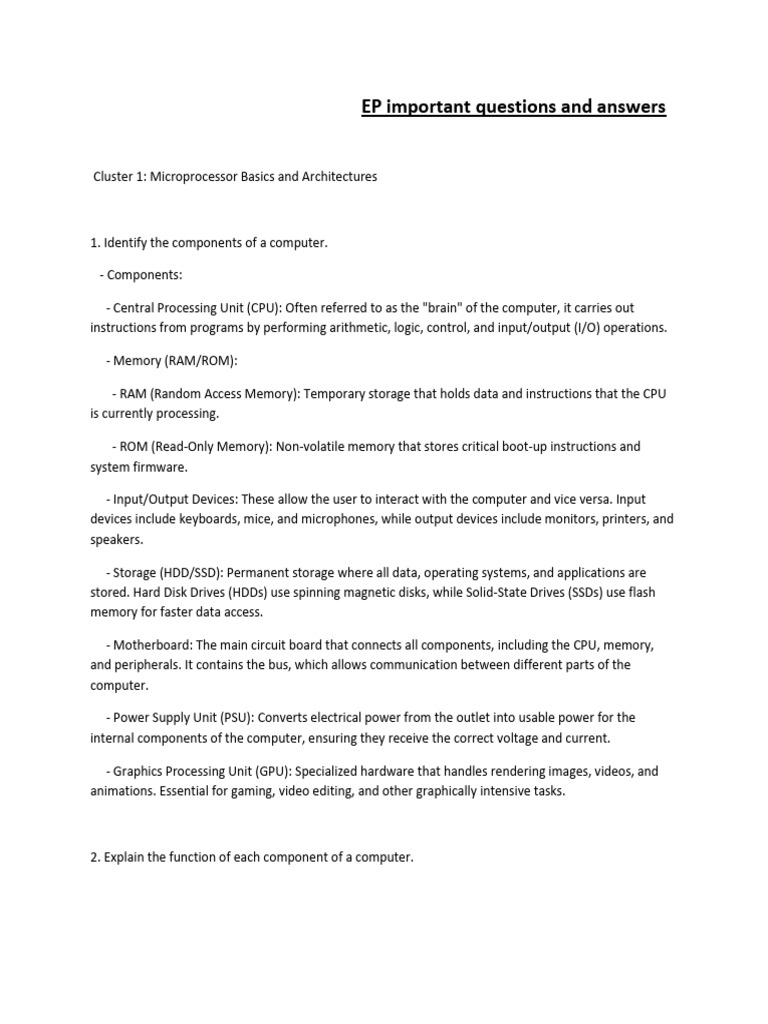 Understanding Microprocessor Components | PDF | Central Processing Unit ...